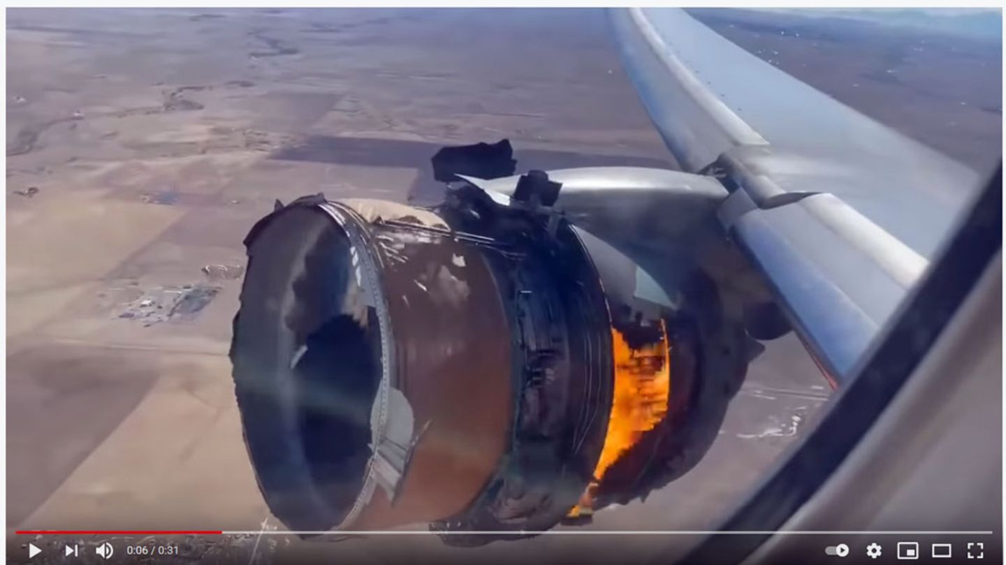 Notlandung in Denver: Video zeigt brennendes Triebwerk der Boeing 777 ...