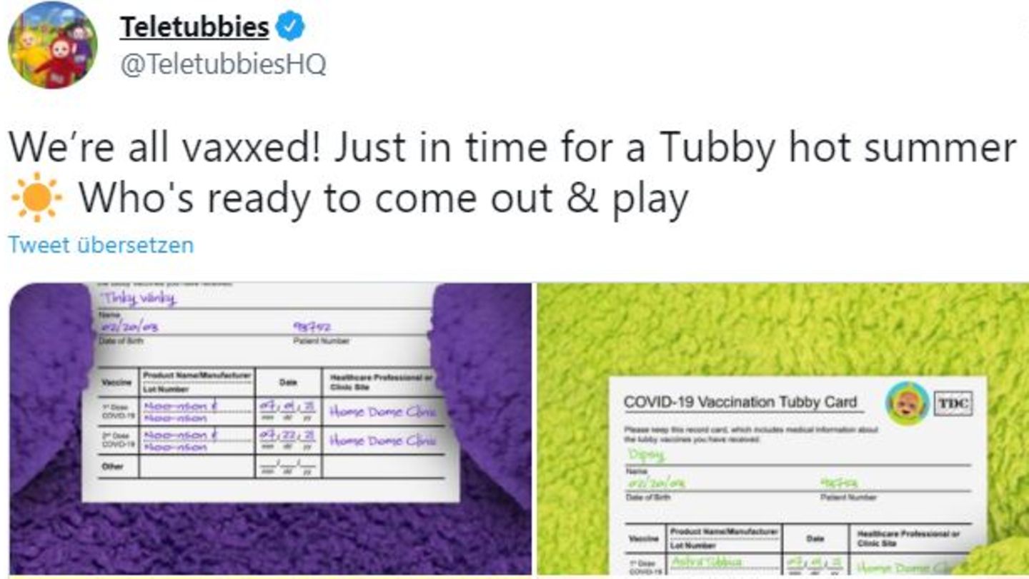 Covid-Impfung: "Teletubbies" posten ihre Impfnachweise in sozialen ...