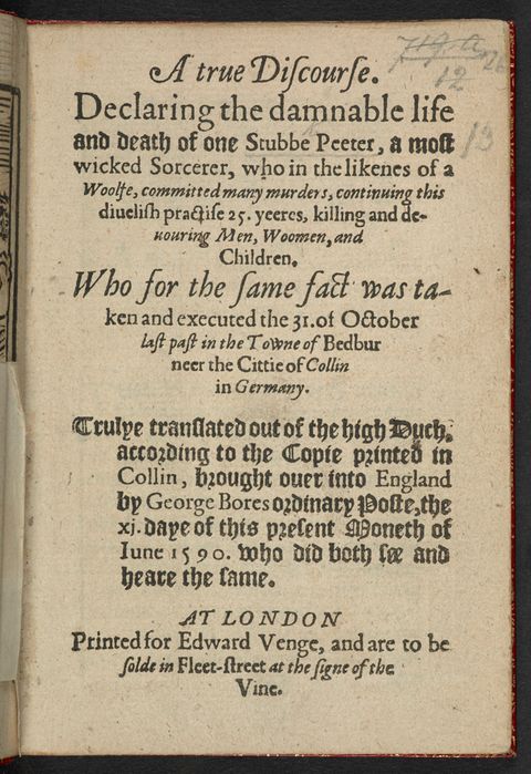 Der "Werwolf von Bedburg": Peter Stubbe soll 16 Menschen ermordet haben ...