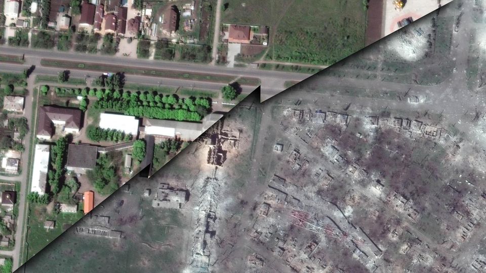 Ukraine: Neue Satellitenbilder dokumentieren die Zerstörung in Bachmut ...