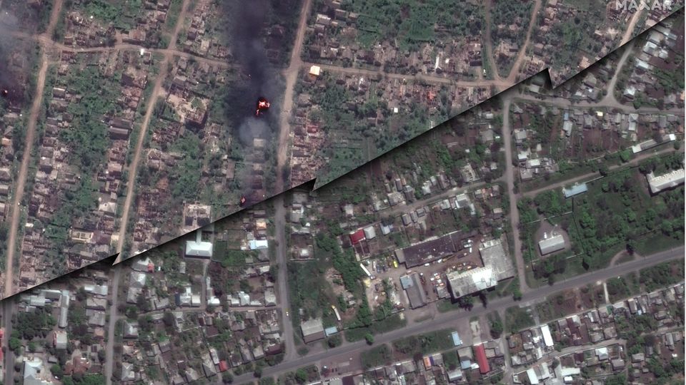 Ukraine: Neue Satellitenbilder dokumentieren die Zerstörung in Bachmut ...