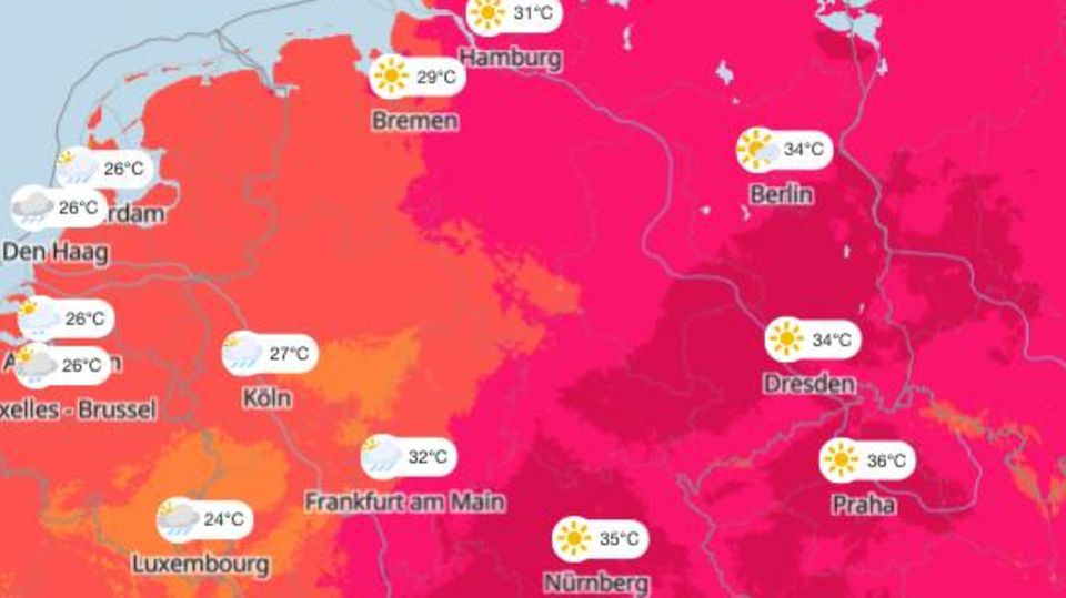 Wetter in Deutschland und Europa: Karten zeigen, wo die Hitze brütet | STERN.de