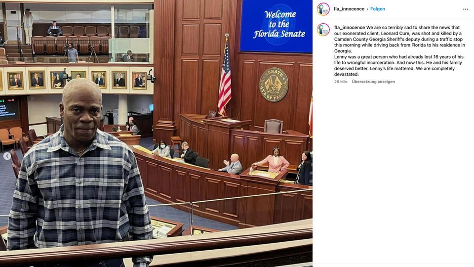 Leonard Allan Cure: Unschuldiger nach 16 Jahren Haft von Polizei ...