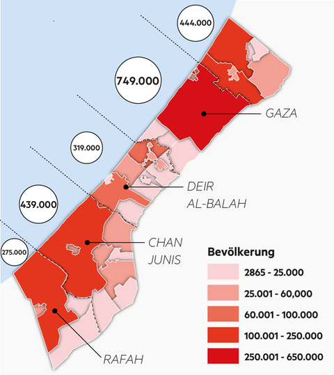 Gaza: Karten und Daten zum abgeriegelten Küstenstreifen | STERN.de