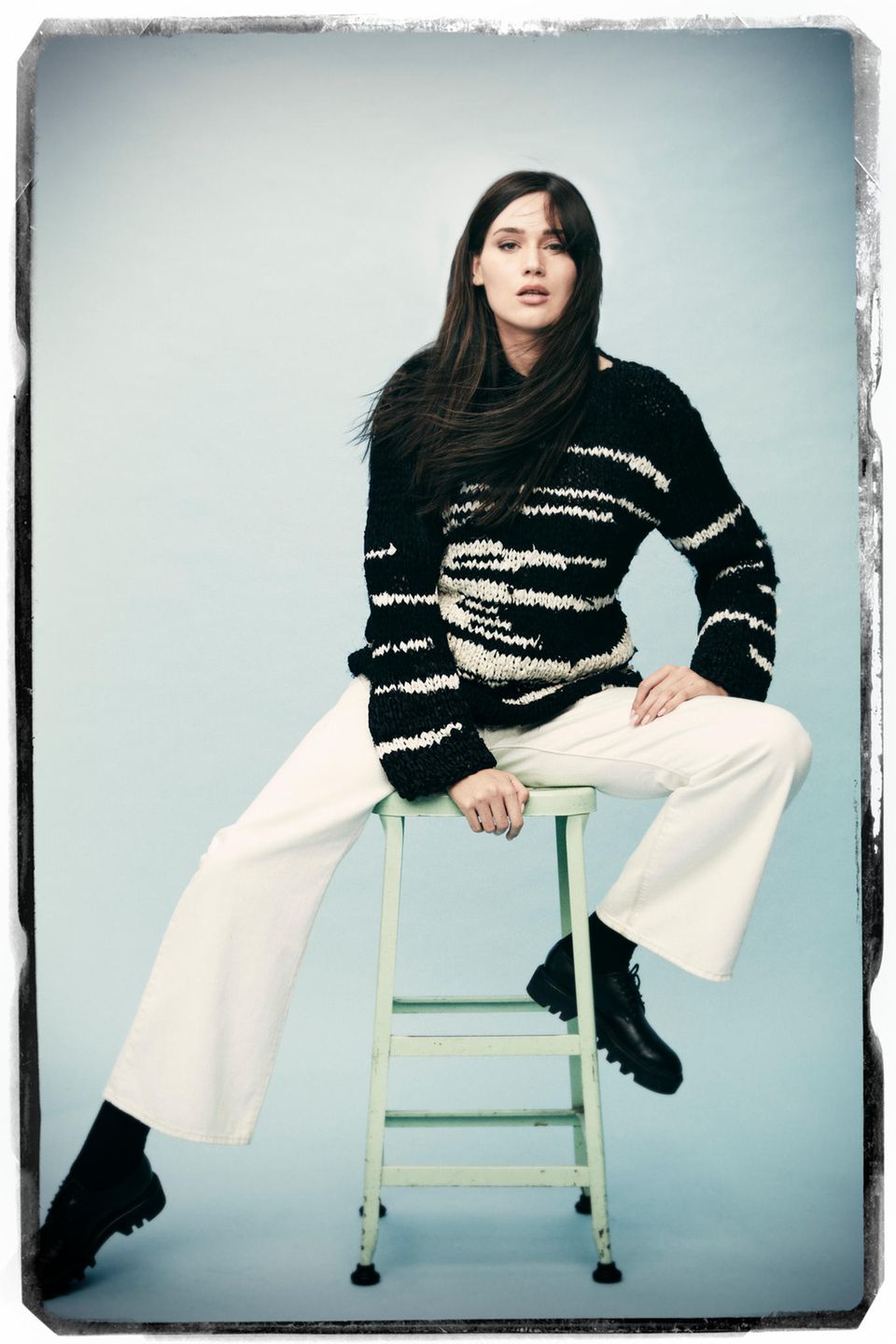 Model Gloria-Sophie Burkandt in einer Mode-Produktion in New York ...