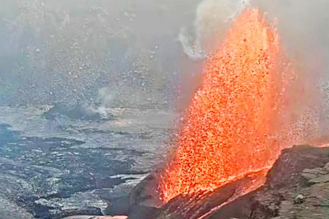 Vulkanausbruch im Video: Kilauea spuckt 300 Meter hohe Lavafontänen | STERN.de