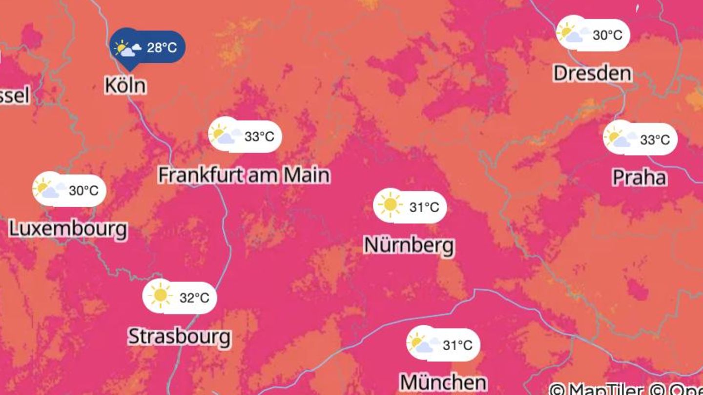 Hitze in Deutschland: Diese Karten zeigen, wo es heiß wird | STERN.de