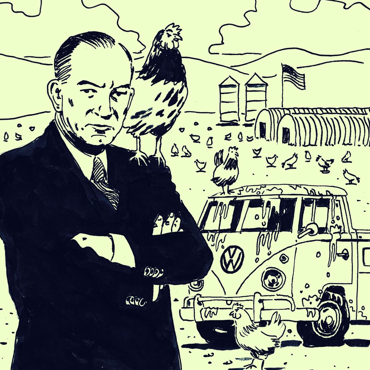 Senator Fulbright, unerwünschter VW: alles fürs heimische Huhn