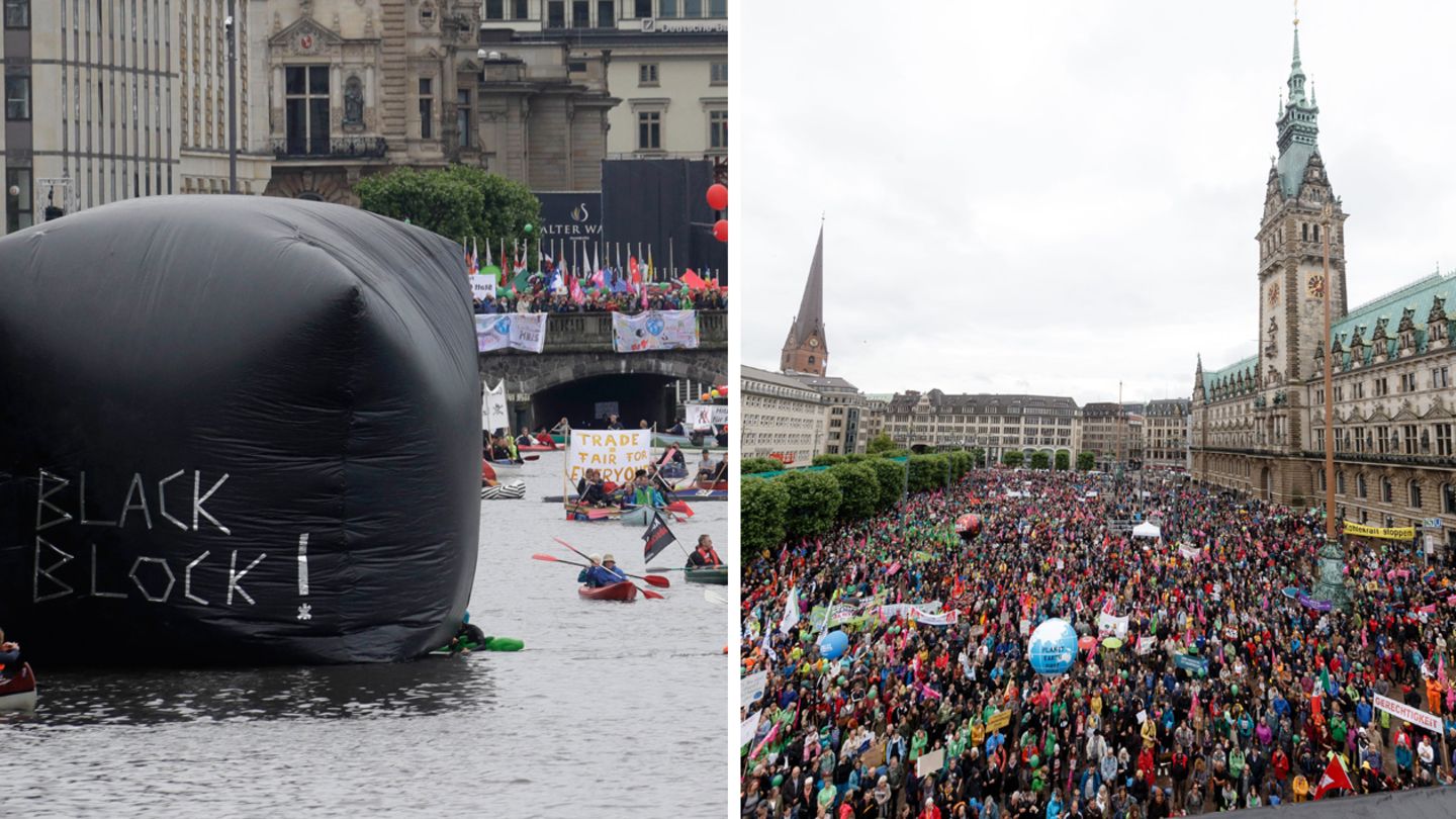 Proteste gegen G20: Der Schwarze Block schwimmt in Hamburg | STERN.de