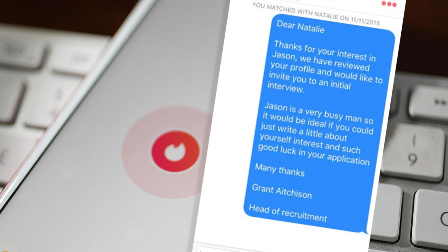 Mann bedankt sich auf Tinder beim Match für ihre "Bewerbung" – mit ...